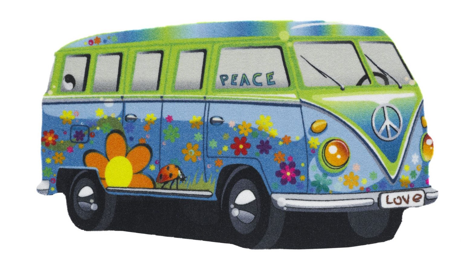 VW Camper Van Blue Rug 40 x 70cm - Matstyle